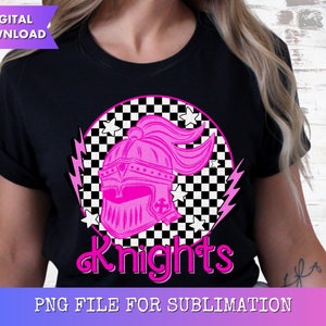 Knights Glitter Preppy Mascot PNG Digital Design Checkered Mascot ...