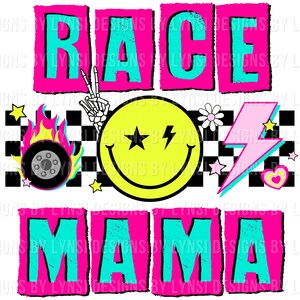 Race Mama PNG Digital Design - Race Sublimation Design - Retro Design ...