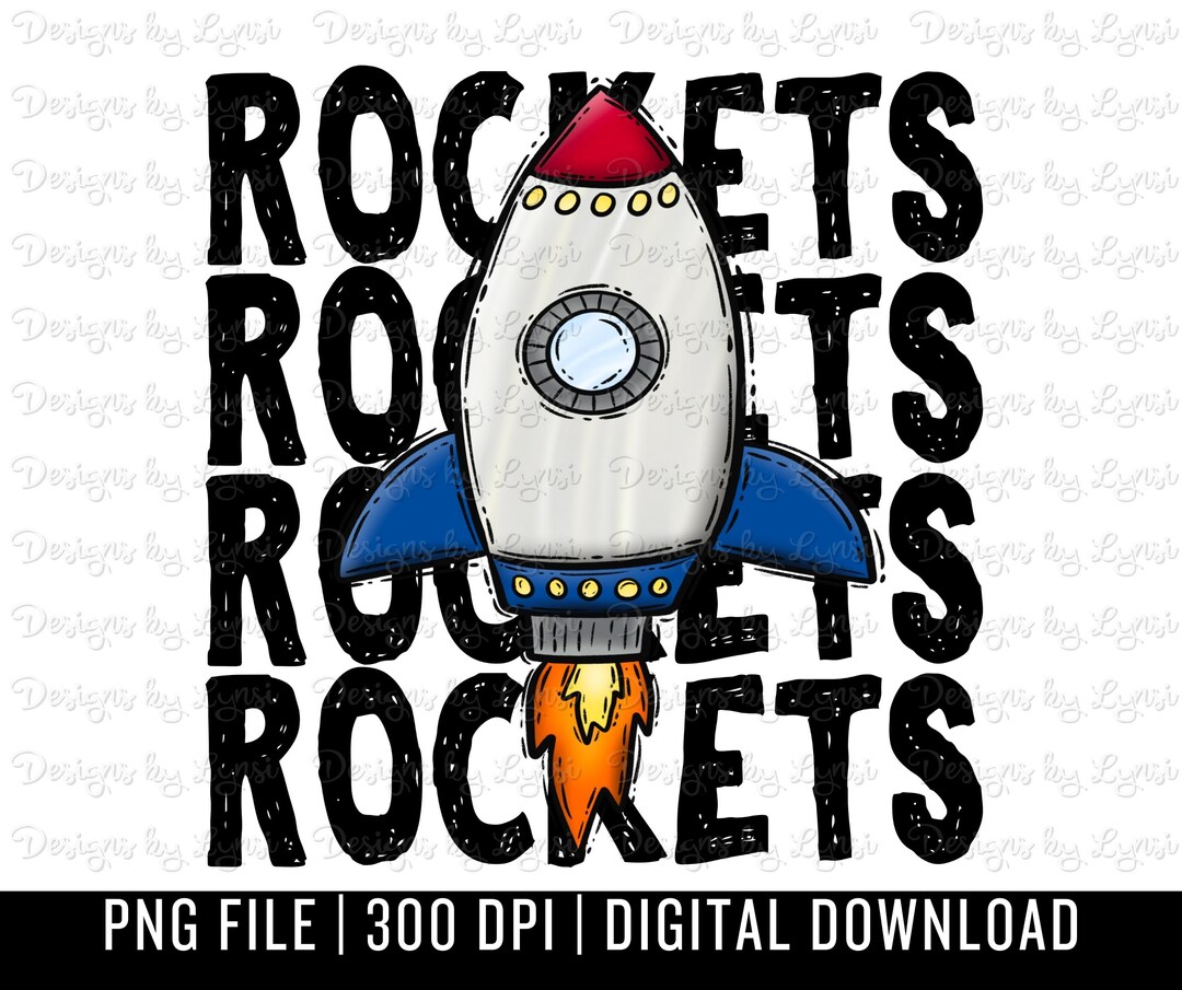 Rockets Preppy Mascot PNG Digital Design - Rocket Mascot - School ...