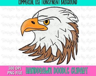 Eagle School Mascot - Doodle Clipart PNG Digital Design - Eagles Hand ...