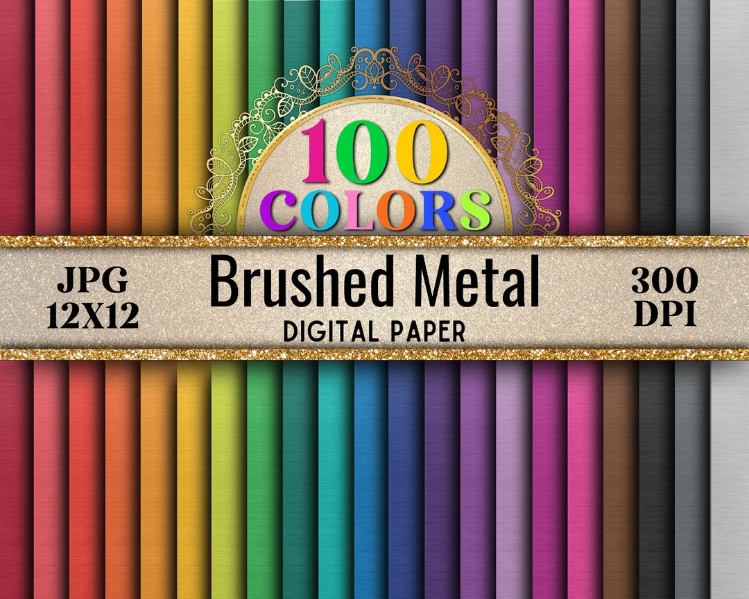 Brushed Metal Digital Paper JPG Scrapbook Paper Metal Texture Printable ...
