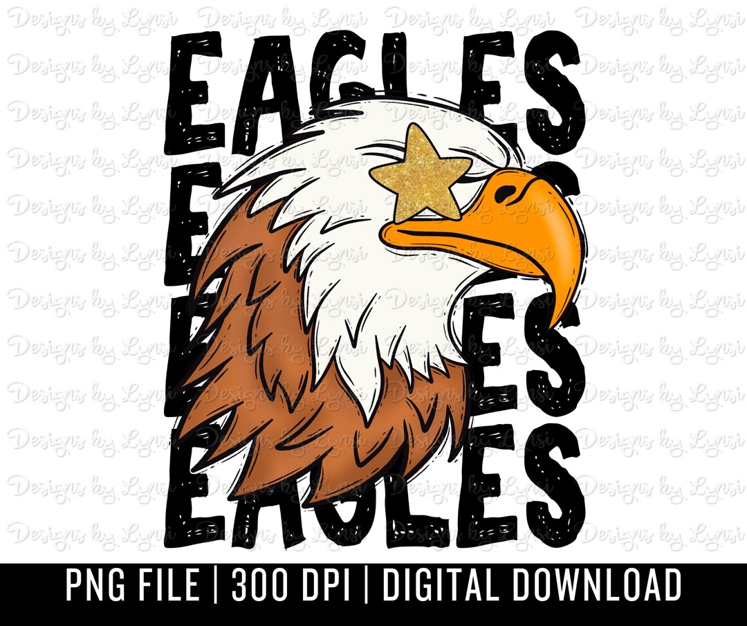 Eagles Preppy Mascot PNG Digital Design - Eagle Mascot - School Spirit ...