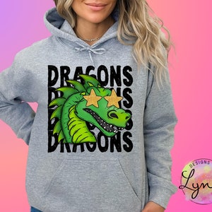 Dragons Preppy Mascot PNG Digital Design - Green Dragon Mascot - School ...
