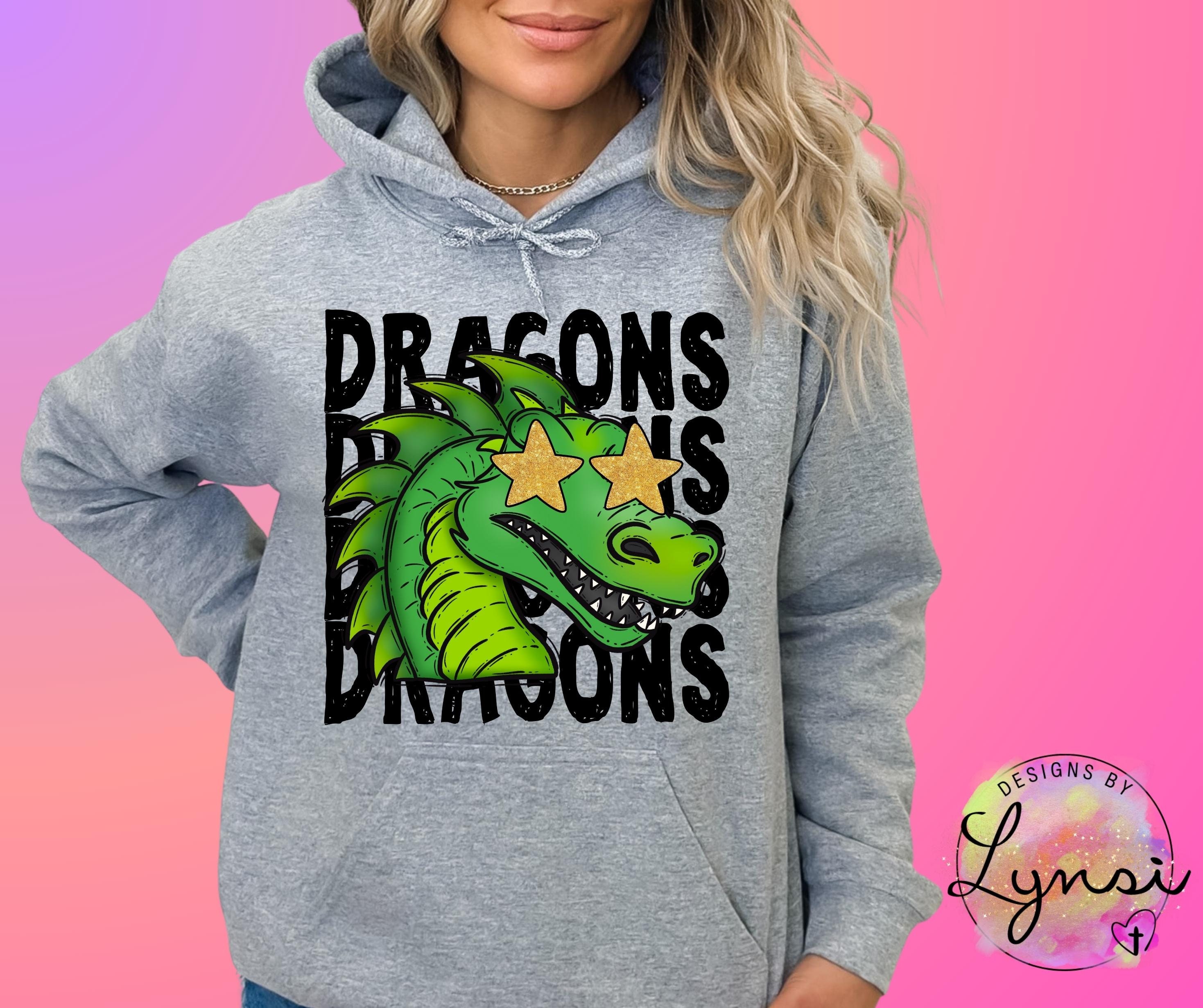 Dragons Preppy Mascot PNG Digital Design - Green Dragon Mascot - School ...