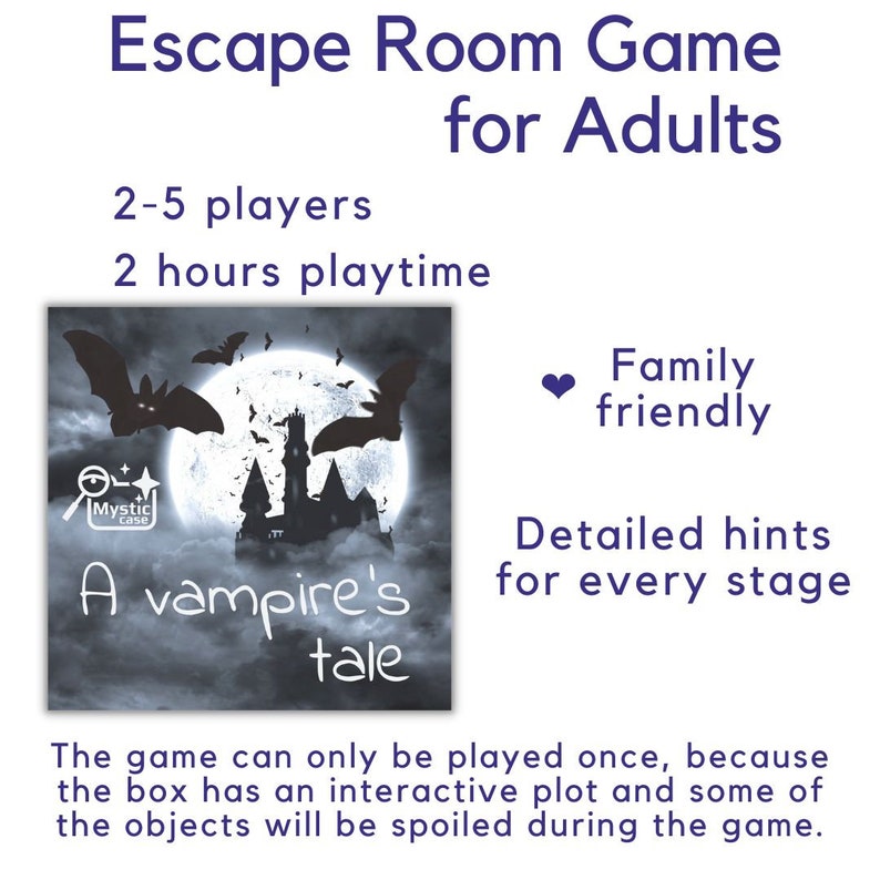 Vampire's Tale | Escape Room Game in a Box | Interactive Mystery Puzzle ...
