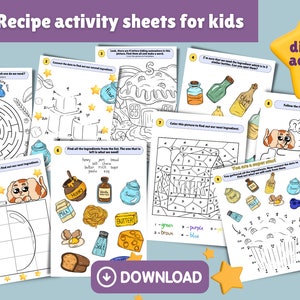 Printable Recipe Activity Sheets for Kids | 5 - 6 Years Old | 9 Kids ...