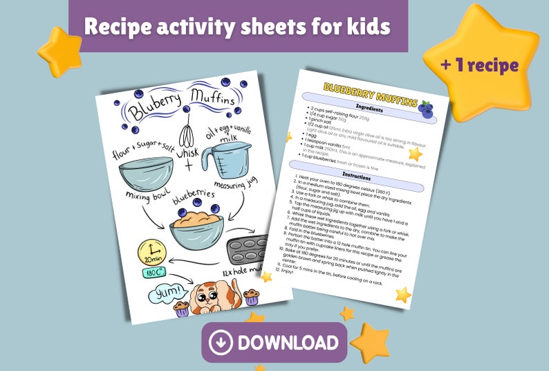Printable Recipe Activity Sheets for Kids | 5 - 6 Years Old | 9 Kids ...