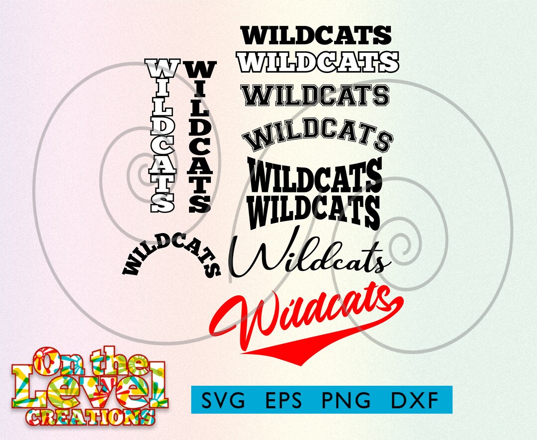 Wildcats Words Bundle Svg Dxf Png Eps Cricut Cutfile School Football ...