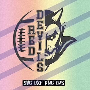 Red Devils Football Svg Dxf Png Eps Cricut Cutfile School Football ...