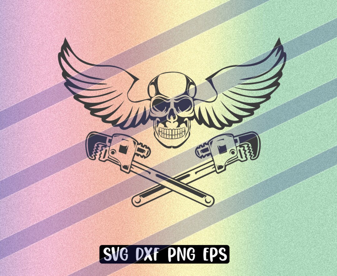 Wrench Skull Wingsnsvg Dxf Png Eps Instant Download Shirt Gift ...