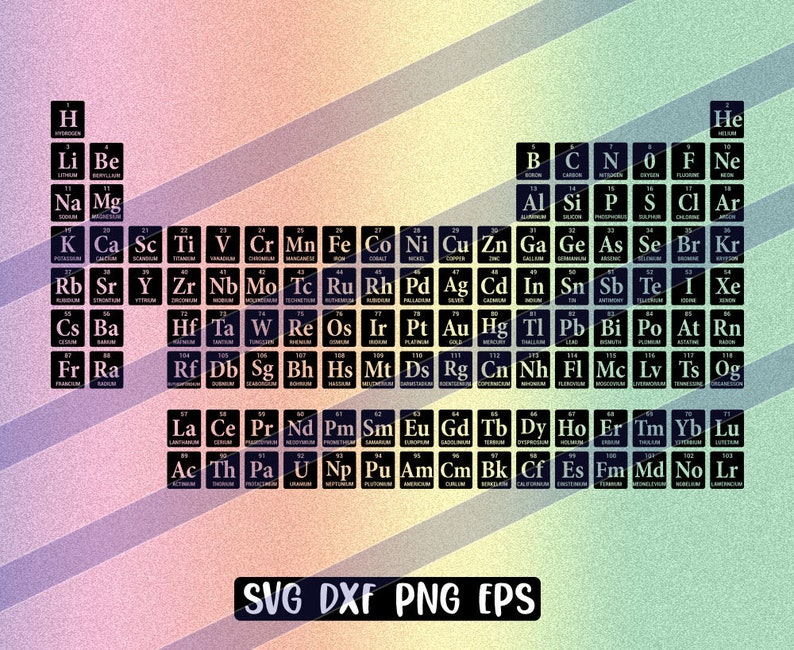 Periodic Table Svg Dxf Png Eps Instant Download Cricut - Etsy