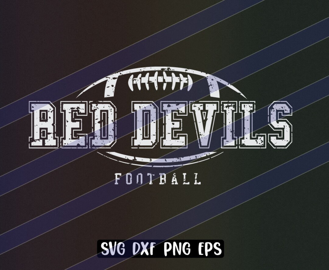 Red Devils Football Svg Dxf Png Eps Cricut Cutfile School Football ...