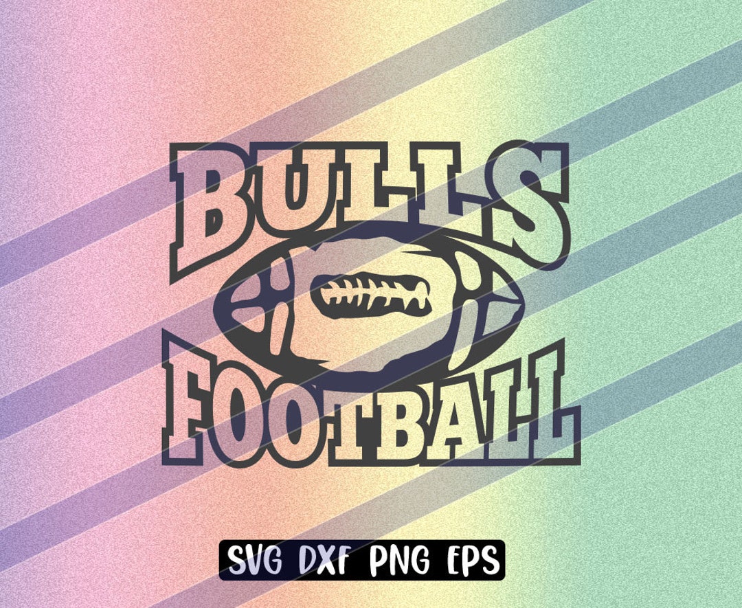 Bulls Football Svg Dxf Png Eps Cricut Cutfile School Football Cheer ...