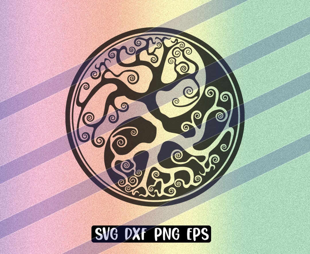 Tree Life Svg Dxf Png Eps Yin Yang Instant Download Vector - Etsy
