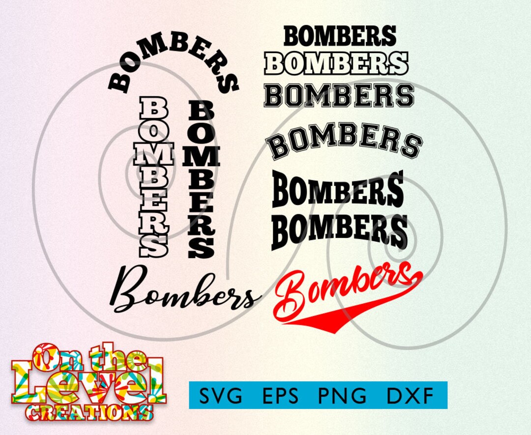 Bombers Words Bundle Svg Dxf Png Eps Cricut Cutfile School Football ...
