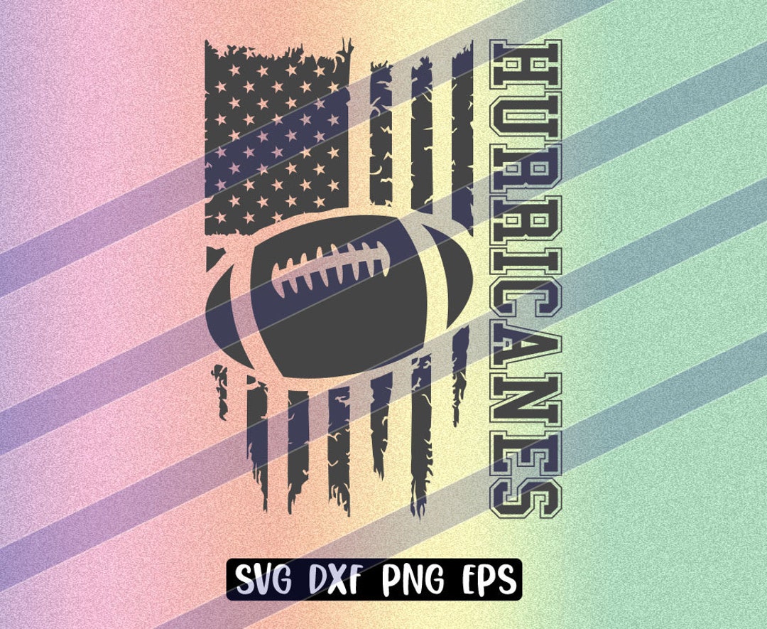 Hurricanes Football US Flag Svg Dxf Png Eps Cricut Cutfile School Cheer ...