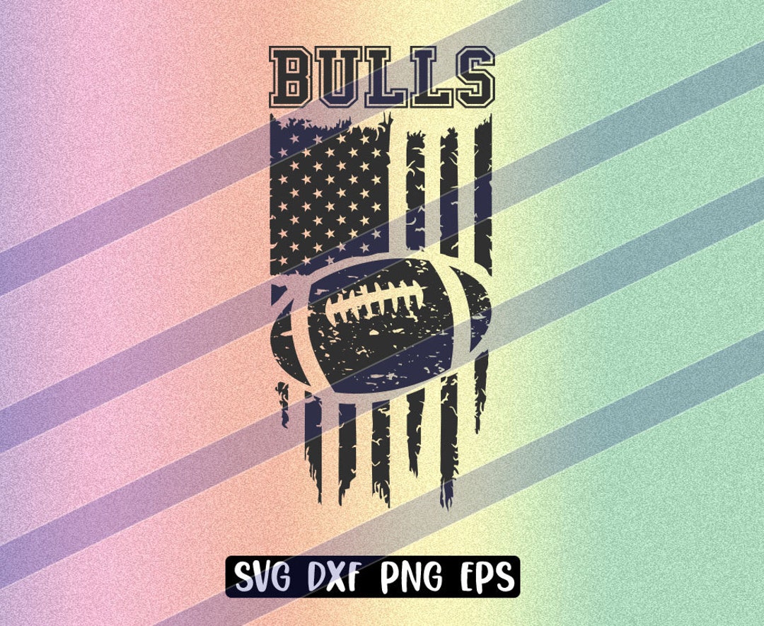 Bulls Football US Flag Svg Dxf Png Eps Cricut Cutfile School Football ...