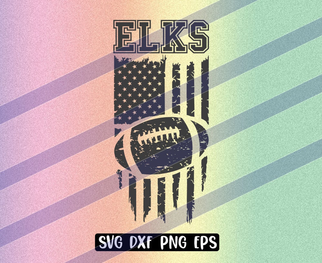 Elks Football US Flag Svg Dxf Png Eps Cricut Cutfile School Football ...