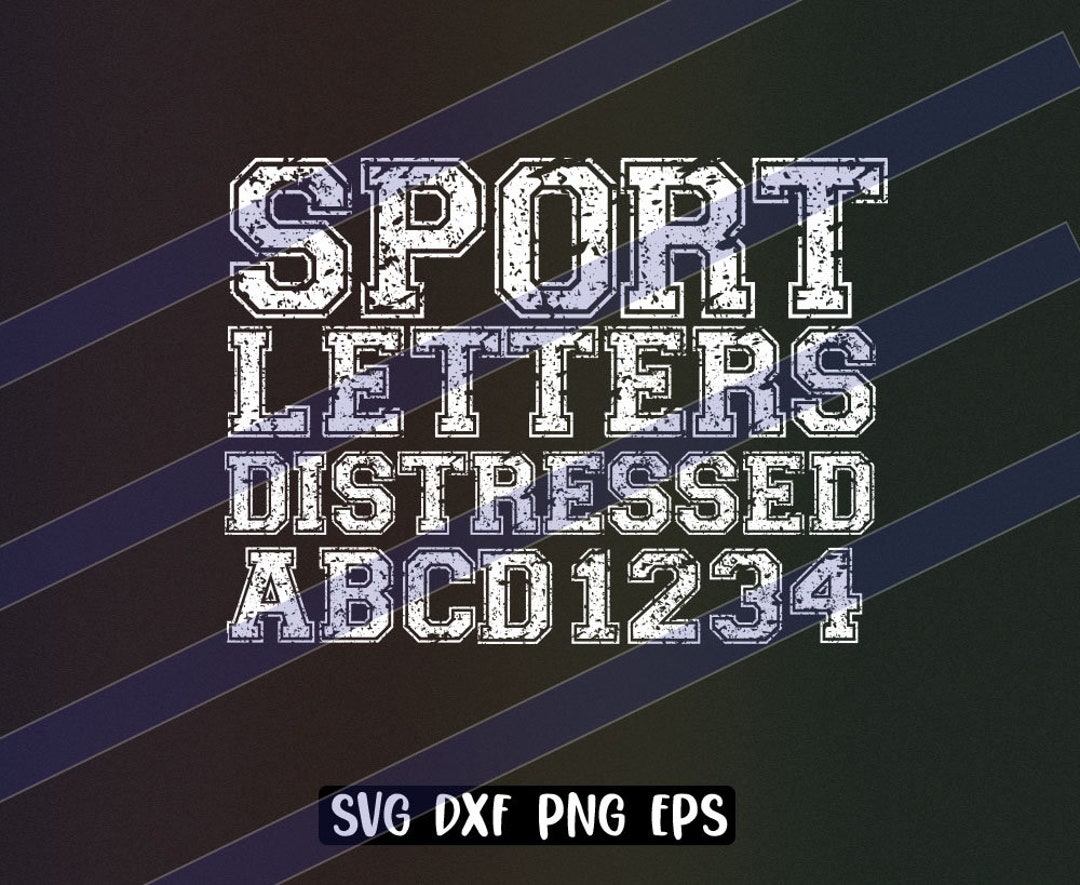 Distressed Varsity Letters Svg Dxf Png Eps Includes Cricut Instant ...