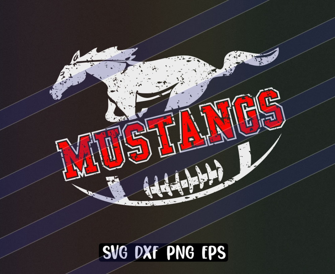 Mustangs Horse Football Svg Dxf Png Eps Cricut Cutfile School Cheer ...