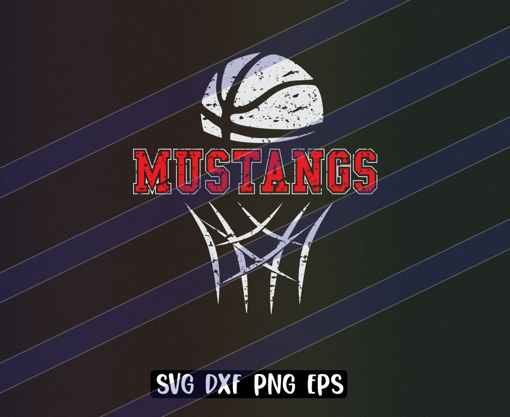 Logotipo De Baloncesto De Los Mustangs