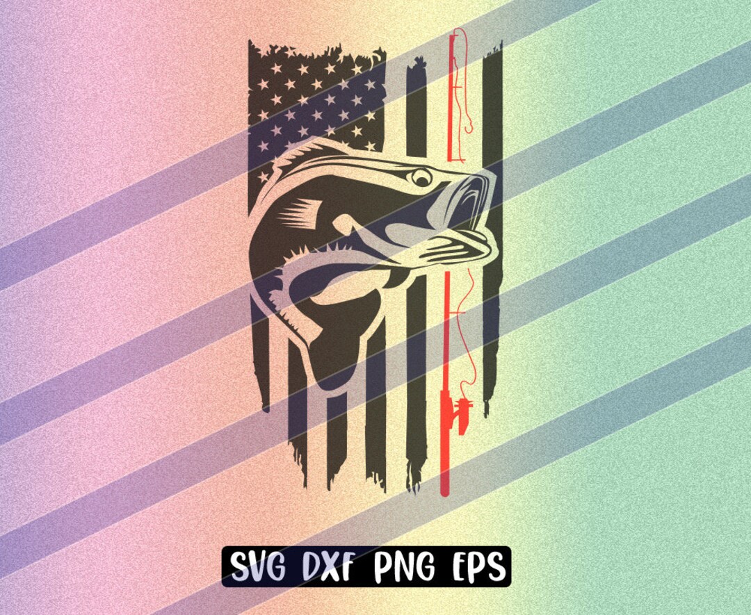 Fishing Flag Svg Dxf Png Eps Instant Download Vector File Fishing Shirt ...