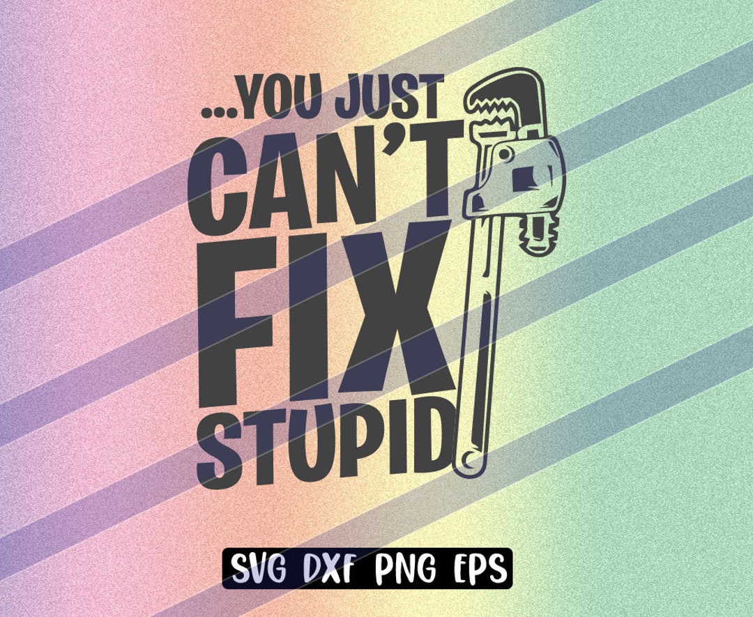 You Just Cant Fix Stupid Svg Dxf Png Eps Instant Download Cup T Silhouette Cameo Cricut Etsy