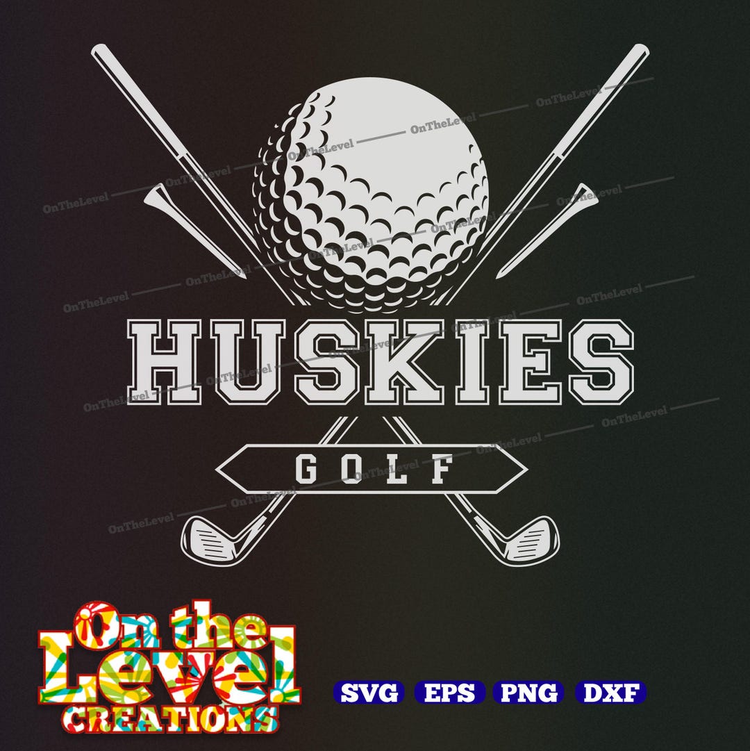 Huskies Golf Team Logo SVG, Golf Mascot Clipart, Eps Dxf Png Files for ...