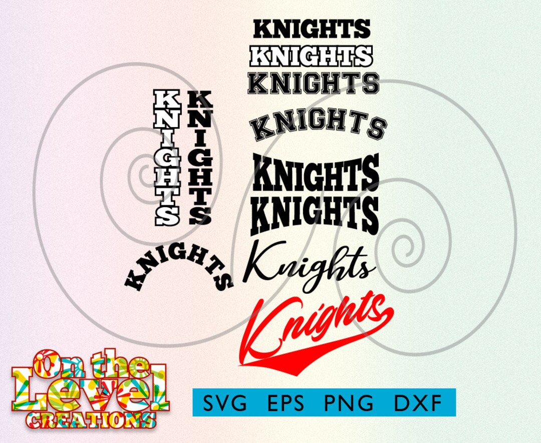 Knights Words Bundle Svg Dxf Png Eps Cricut Cutfile School Football ...