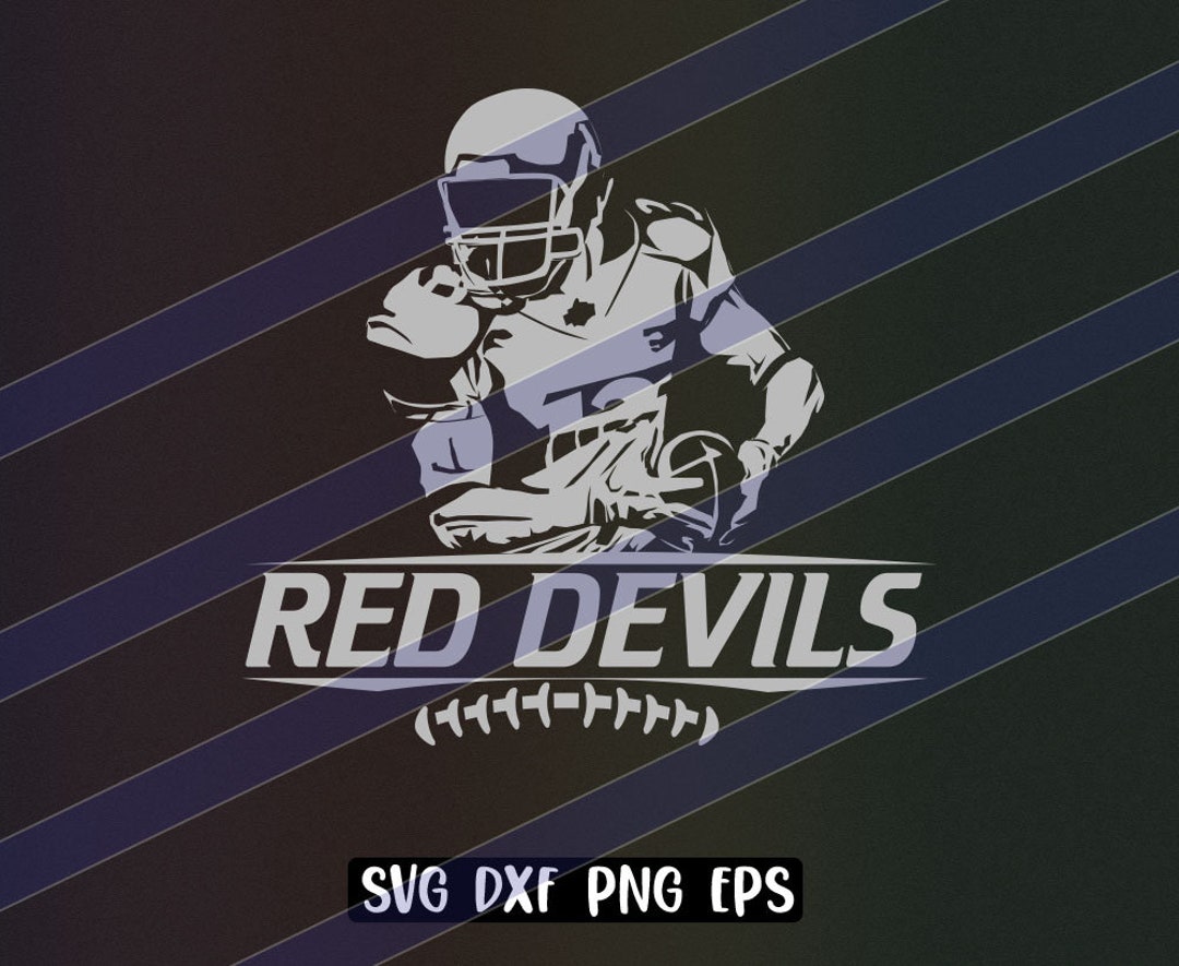Red Devils Football Svg Dxf Png Eps Cricut Cutfile School Football ...