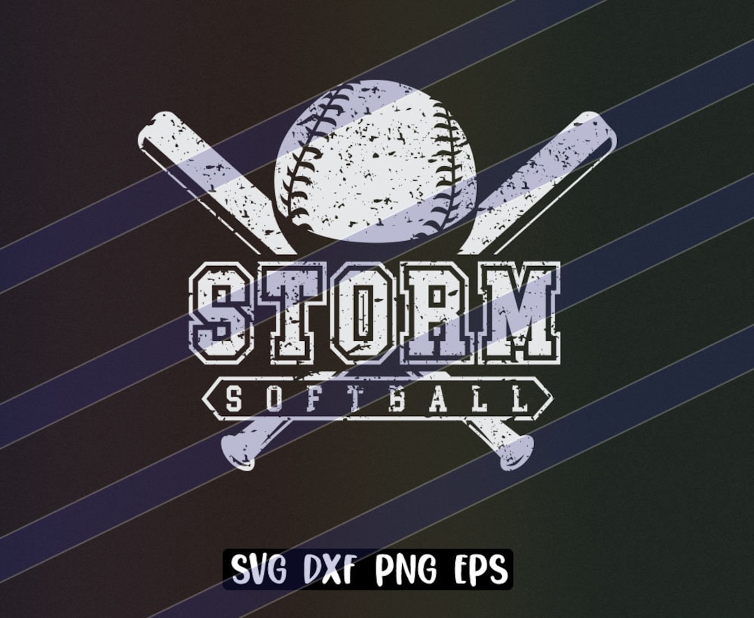 Storm Softball Cutfile Download Svg Dxf Png Eps Instant Download Vector ...