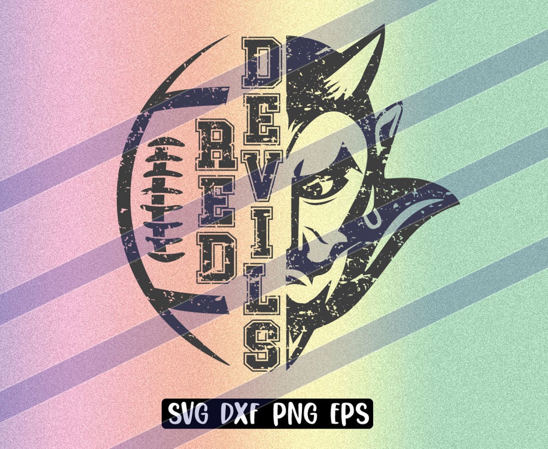 Red Devils Football Svg Dxf Png Eps Cricut Cutfile School Football ...