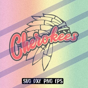 Cherokees Head Dress Svg Dxf Png Eps Cricut Cutfile School Football ...