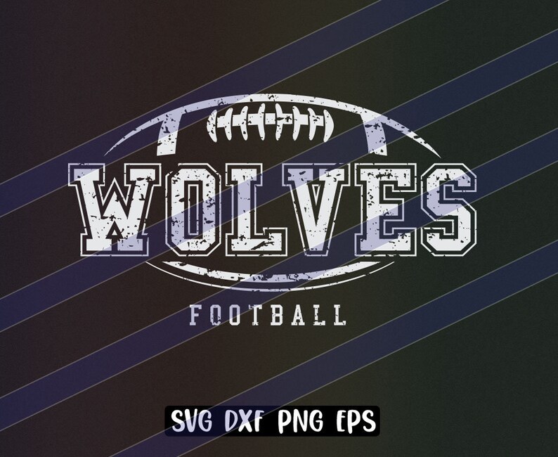 Wolves Football Svg Dxf Png Eps Cricut Cutfile School Football - Etsy