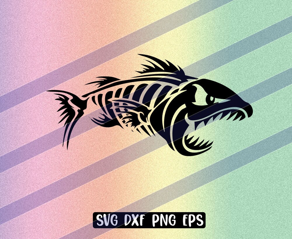 Fisch svg dxf png eps Skelett Sofortdownload Vektordatei - Etsy Schweiz