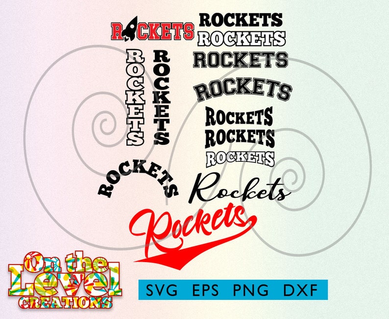 Paquete de palabras de cohetes svg dxf png eps cricut cutfile fútbol ...