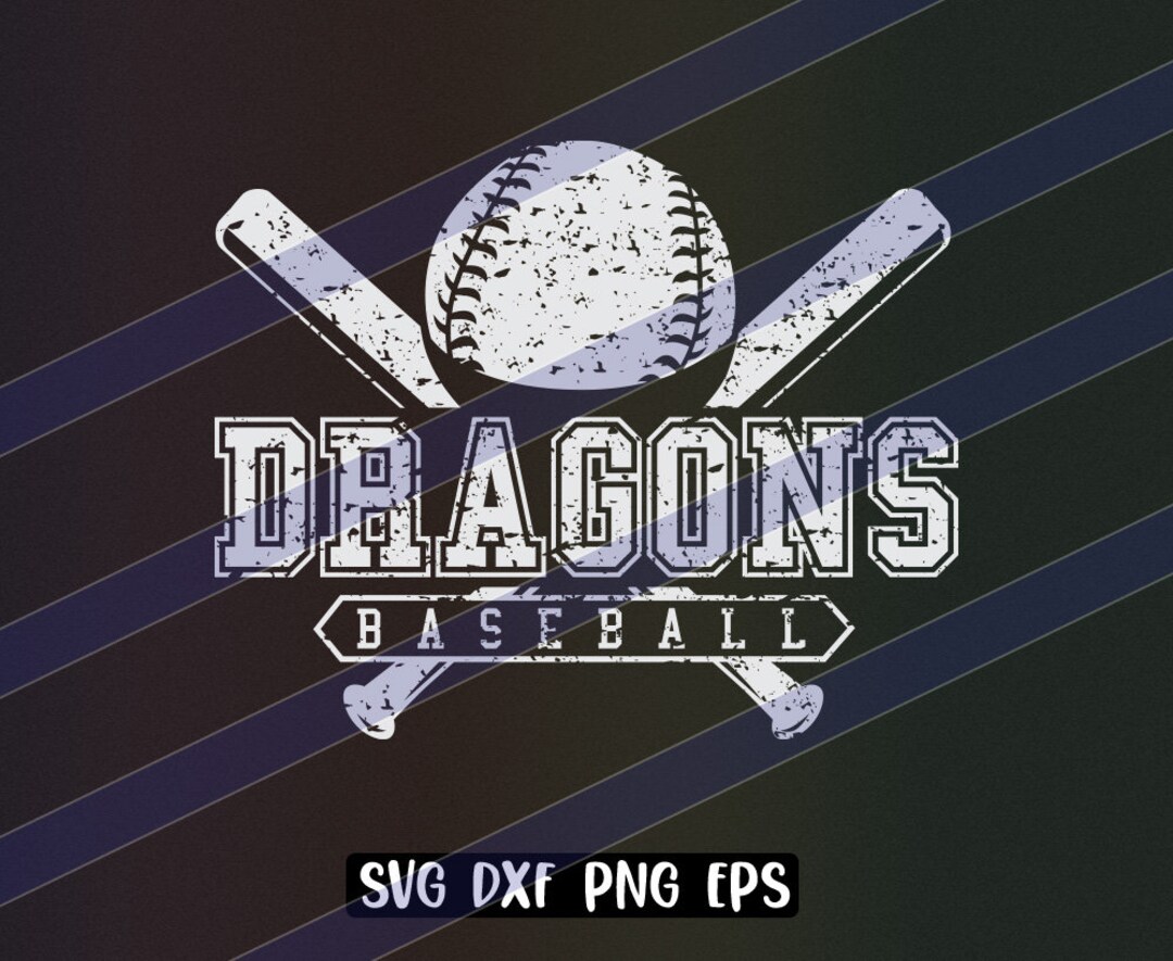Dragons Baseball Cutfile Svg Dxf Png Eps Instant Download Vector School ...
