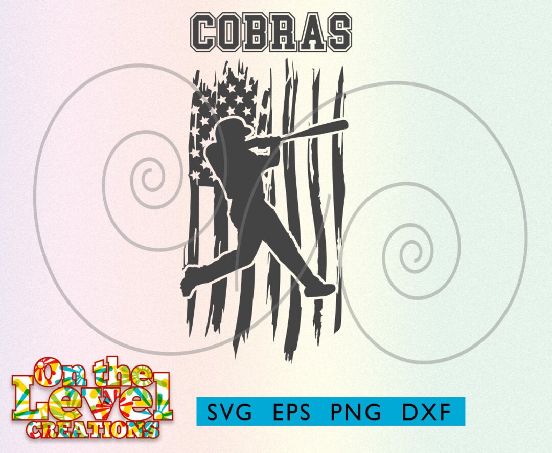 Cobras Baseball US Flag Cutfile Download Svg Dxf Png Eps Instant ...