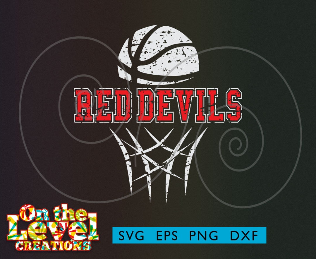 Red Devils Basketball Cutfile Download Svg Dxf Png Eps School Spirit ...