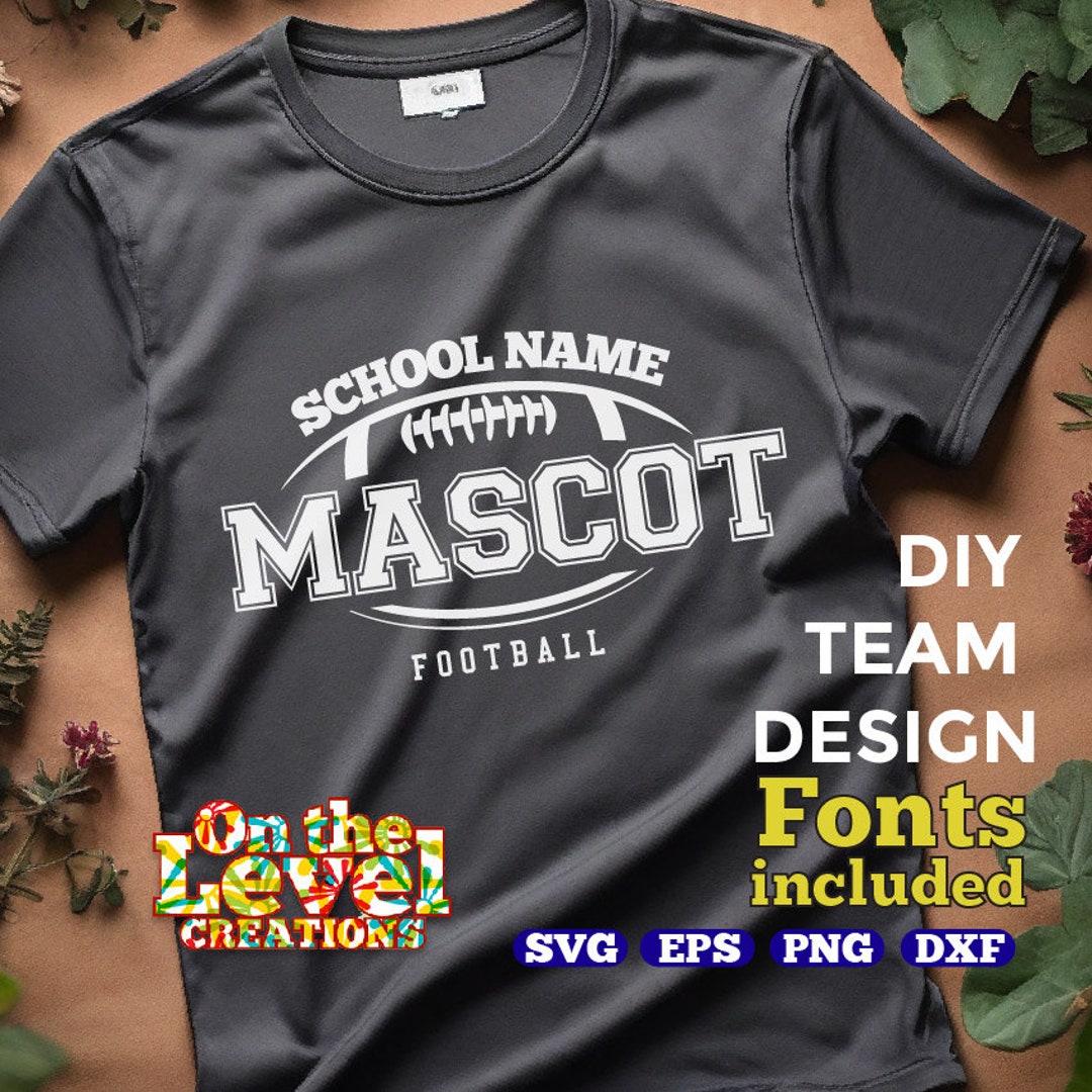 DIY Football Mascot Logo Fonts Included White Custom Cutfile Download ...