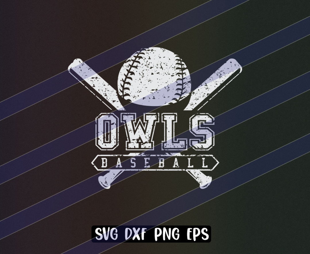 Owls Baseball Cutfile Svg Dxf Png Eps Instant Download Vector School ...