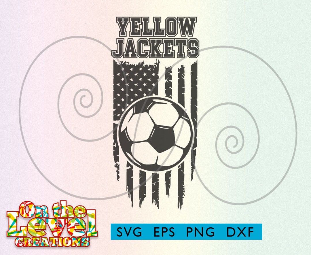 Yellow Jackets US Flag Soccer Svg Dxf Png Eps Cricut Cutfile School ...