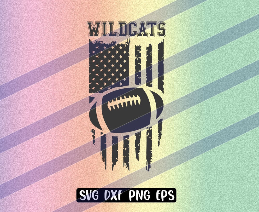 Wildcats Football US Flag Svg Dxf Png Eps Cricut Cutfile School ...