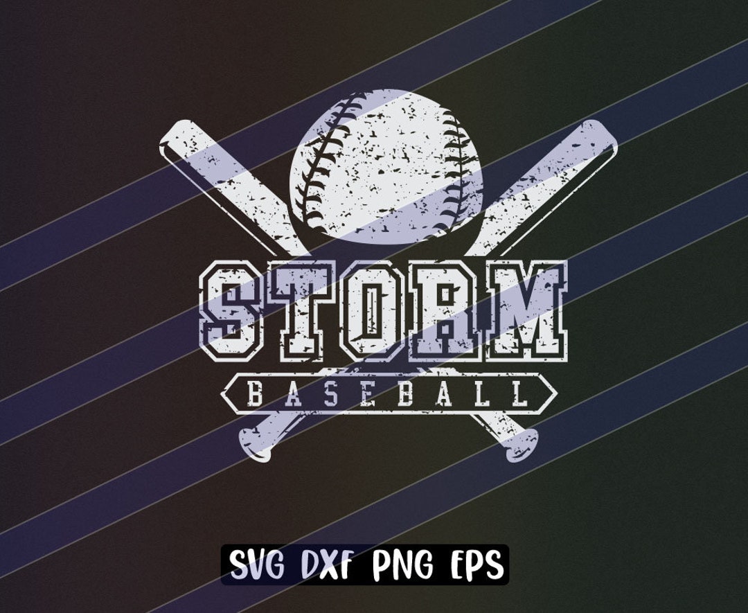 Storm Baseball Cutfile Svg Dxf Png Eps Instant Download Vector School ...