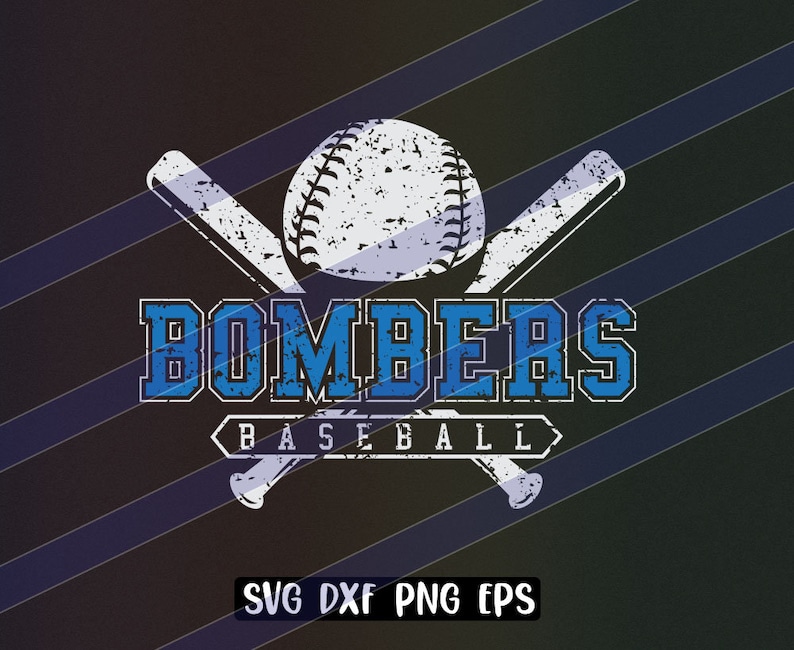 Bombers Baseball Svg Dxf Png Eps Cricut Cutfile School Cheer - Etsy