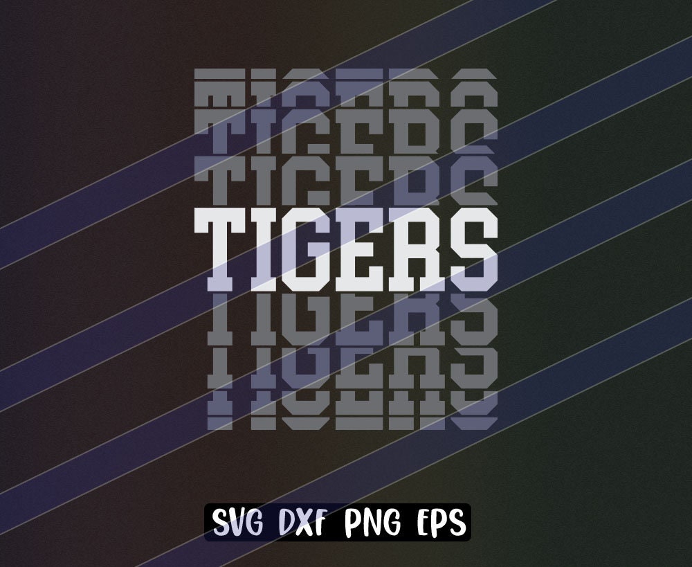 Tigres apilados svg dxf png eps cricut cutfile escuela fútbol - Etsy México
