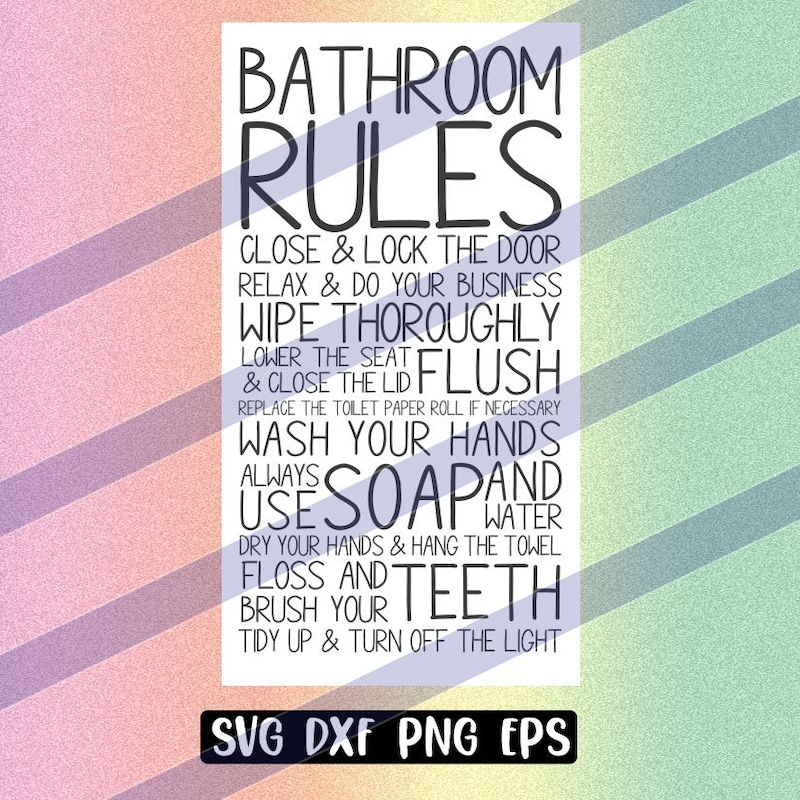 Bathroom Rules Sign - Etsy