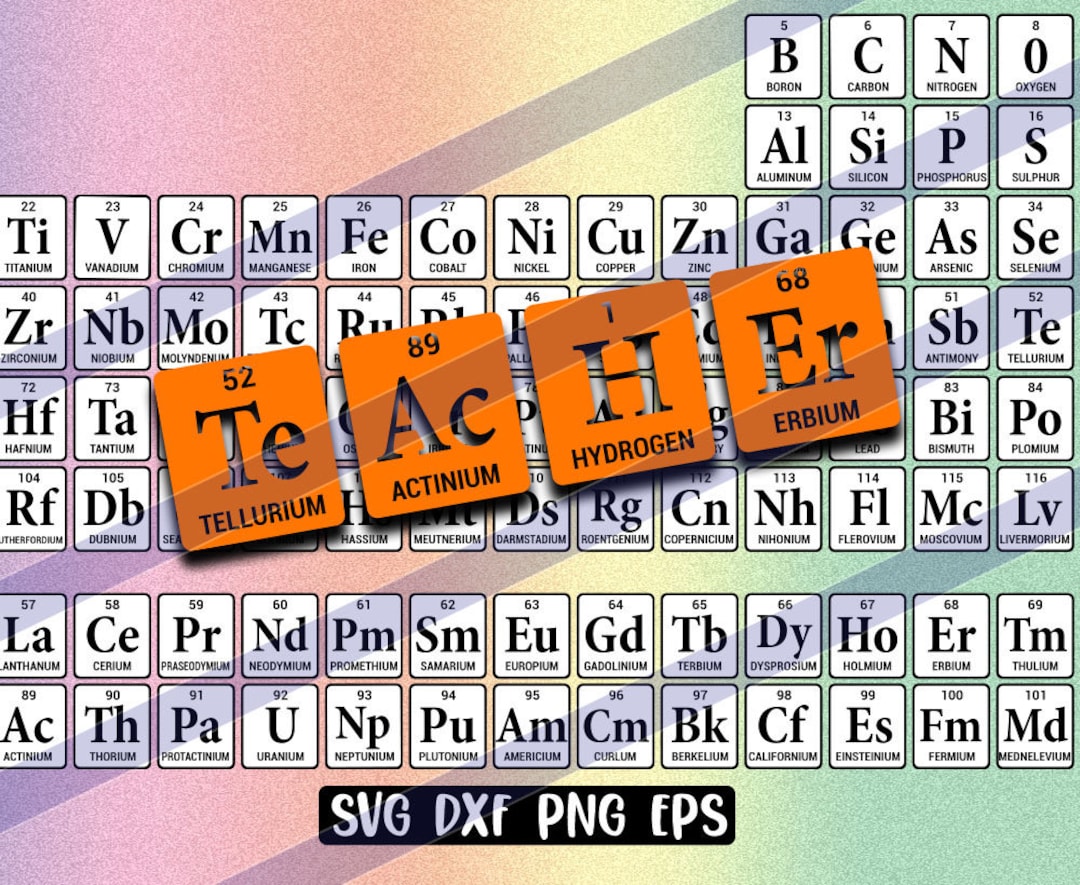 Periodic Table Svg Dxf Png Eps Instant Download Cricut Silhouette ...