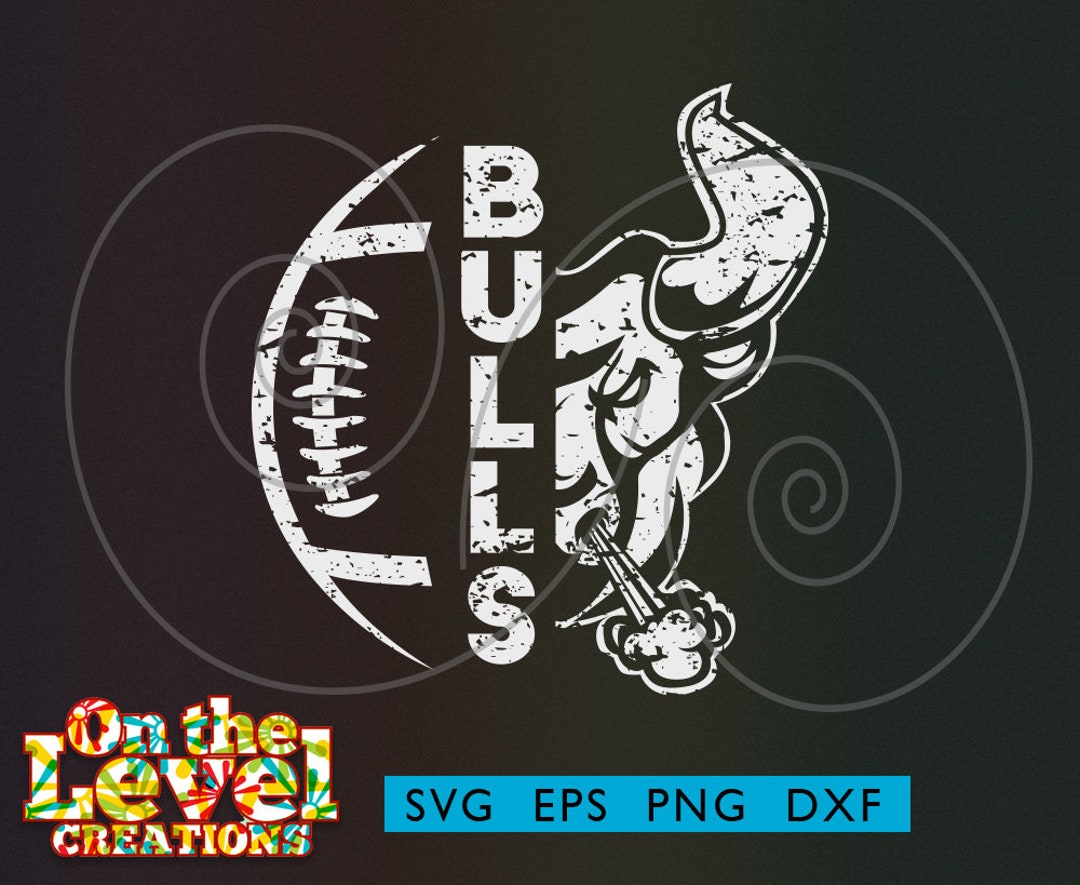 Bulls Football Svg Dxf Png Eps Cricut Cutfile School Football Cheer ...