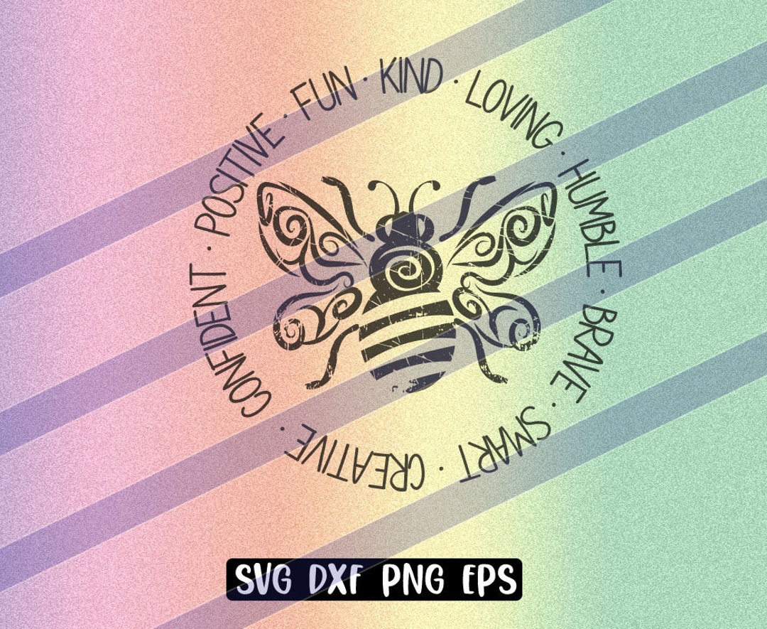 Bee Smart Creative Positive Fun Svg Dxf Png Eps Instant Download ...